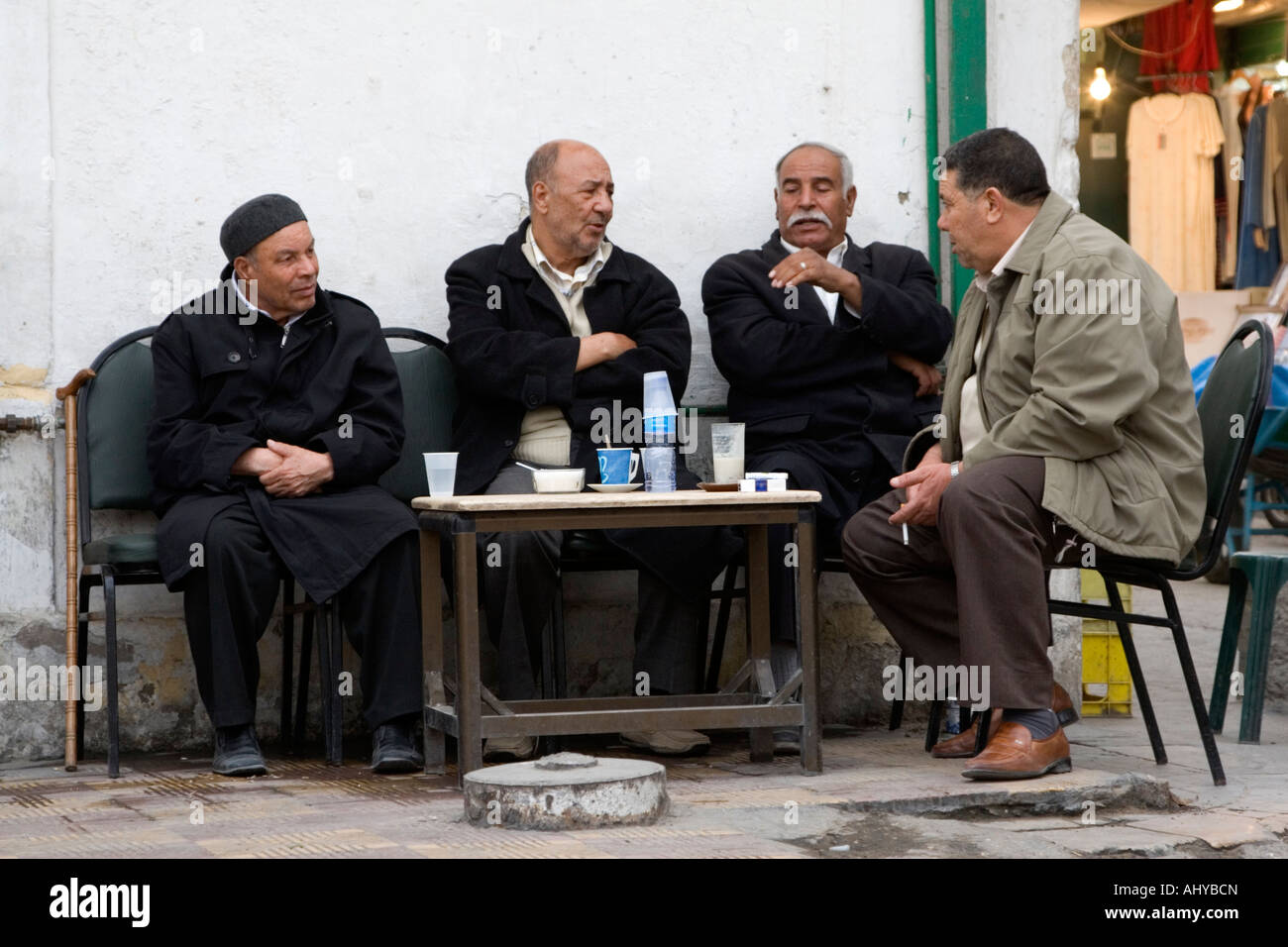 Tripoli, Libya. Libyan Men at Coffee Shop in the Medina (Old City ...