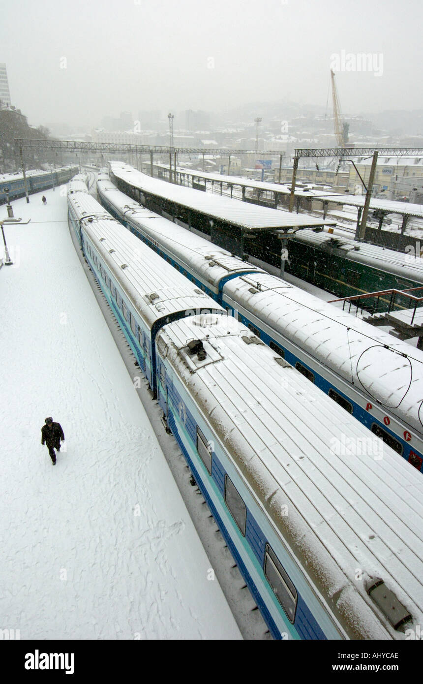 Russian train snow hi-res stock photography and images - Alamy