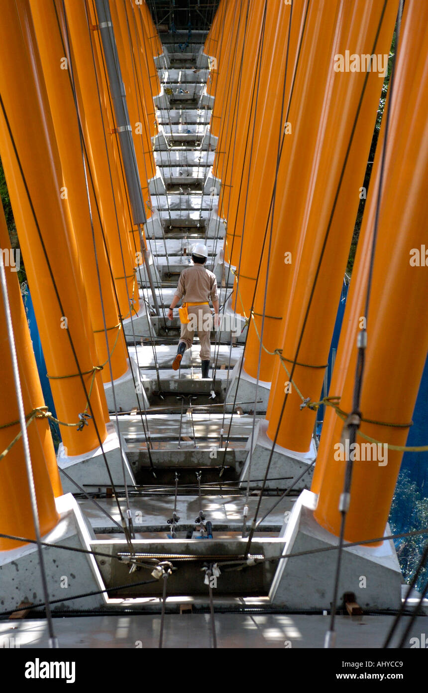 Yamashiro bridge in Japan built from tubular steel and stressed ...
