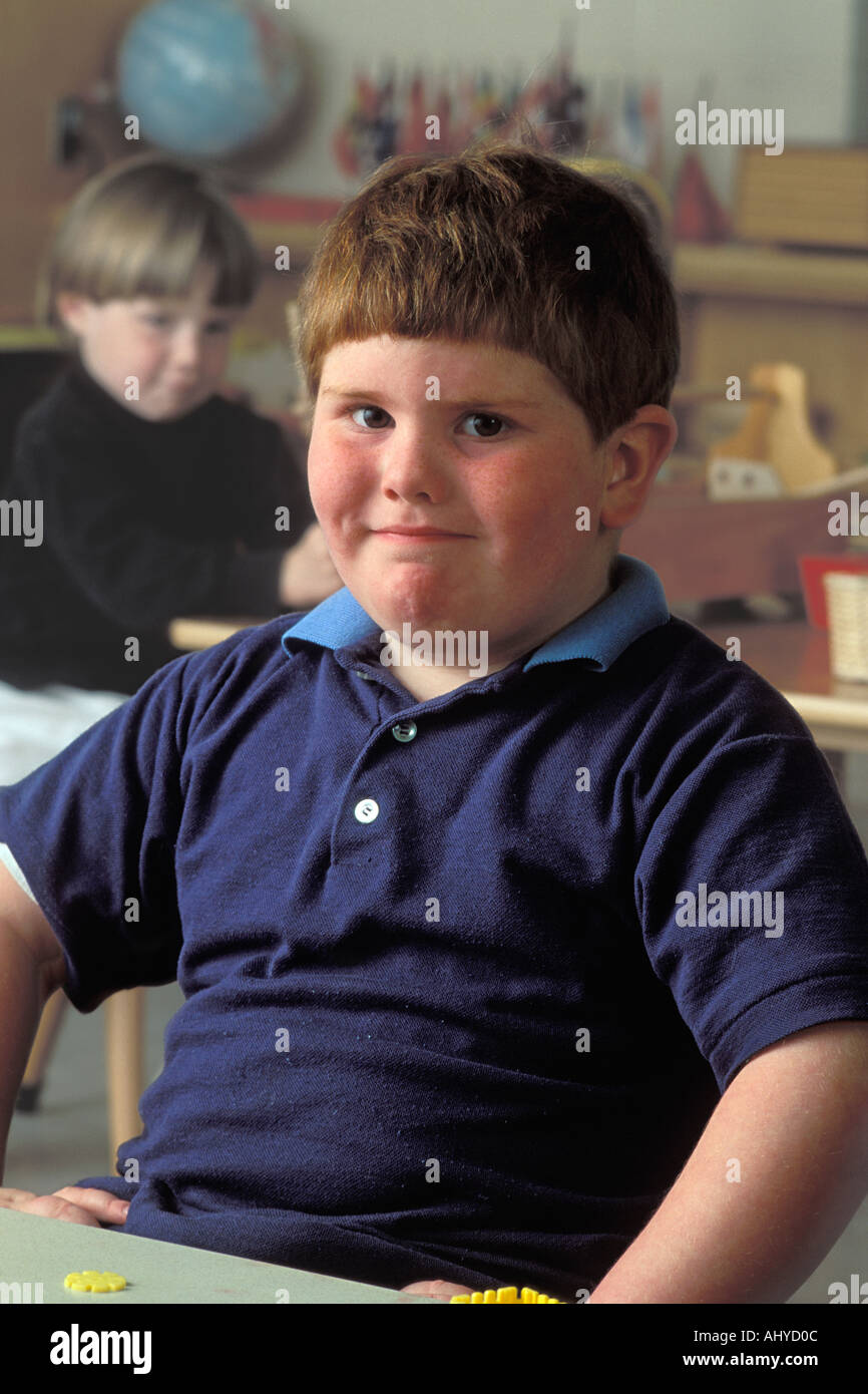 Portrait of a child photographed in a preschool classroom in suburban ...