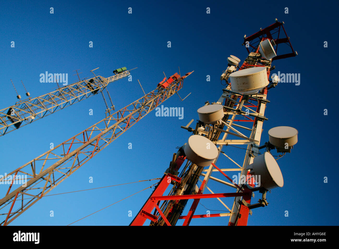 Telecommunications towers in Spain Stock Photo - Alamy
