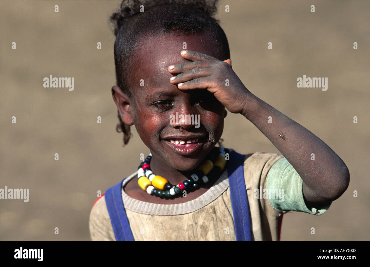 Portrait of a young boy from poor rural farming family. Ethiopia Stock ...