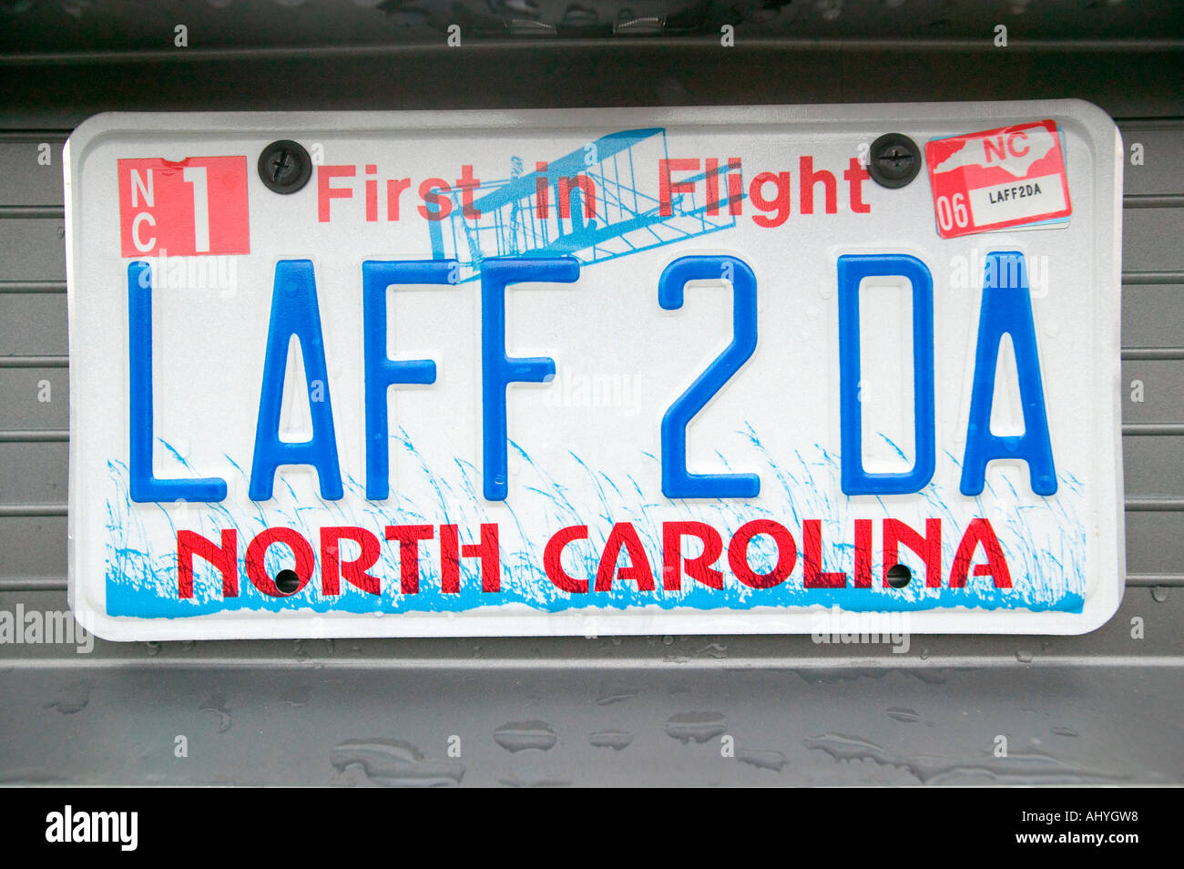 Vanity License Plate North Carolina Stock Photo - Alamy