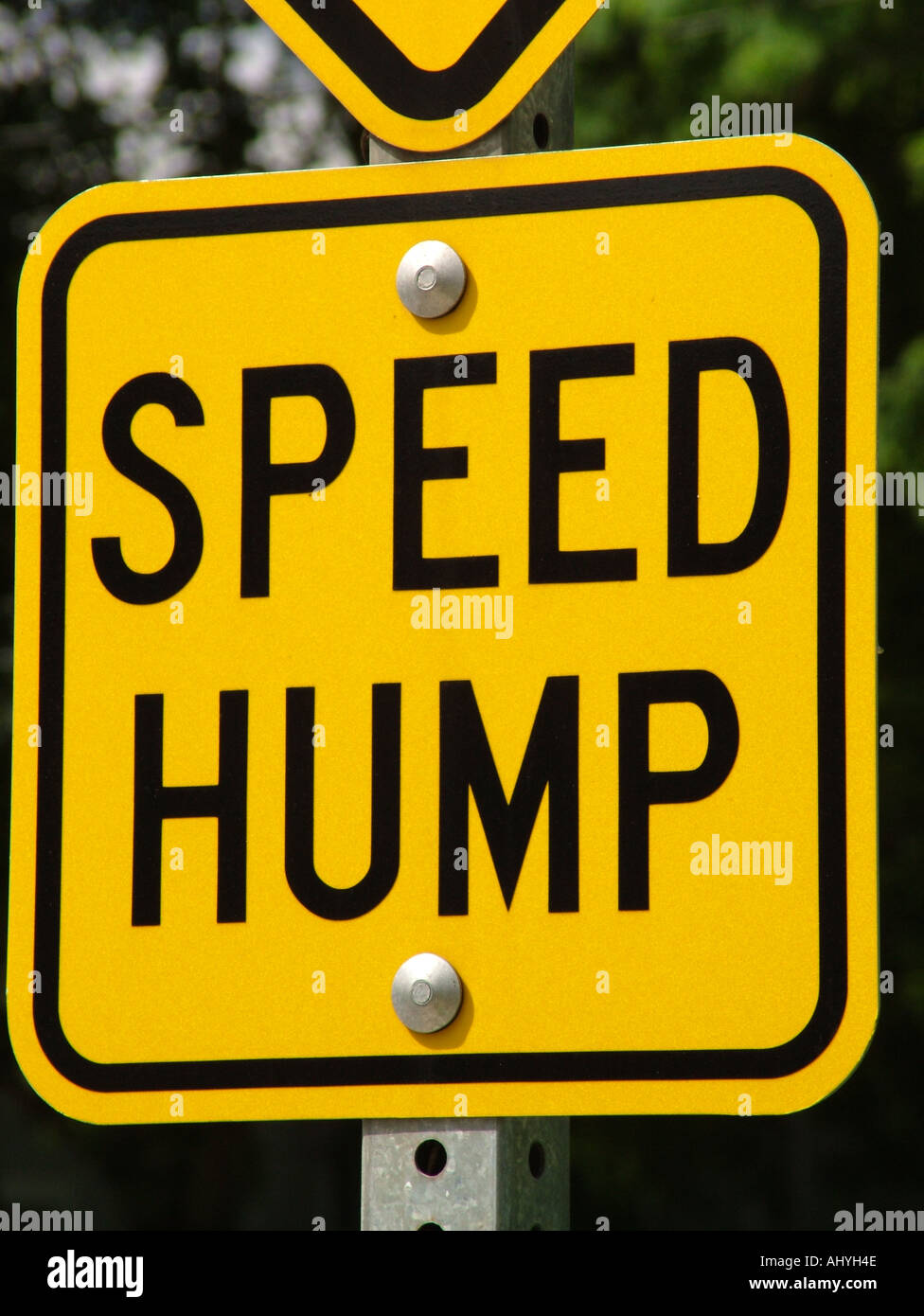 AJD45816, road sign, Speed Hump sign Stock Photo - Alamy