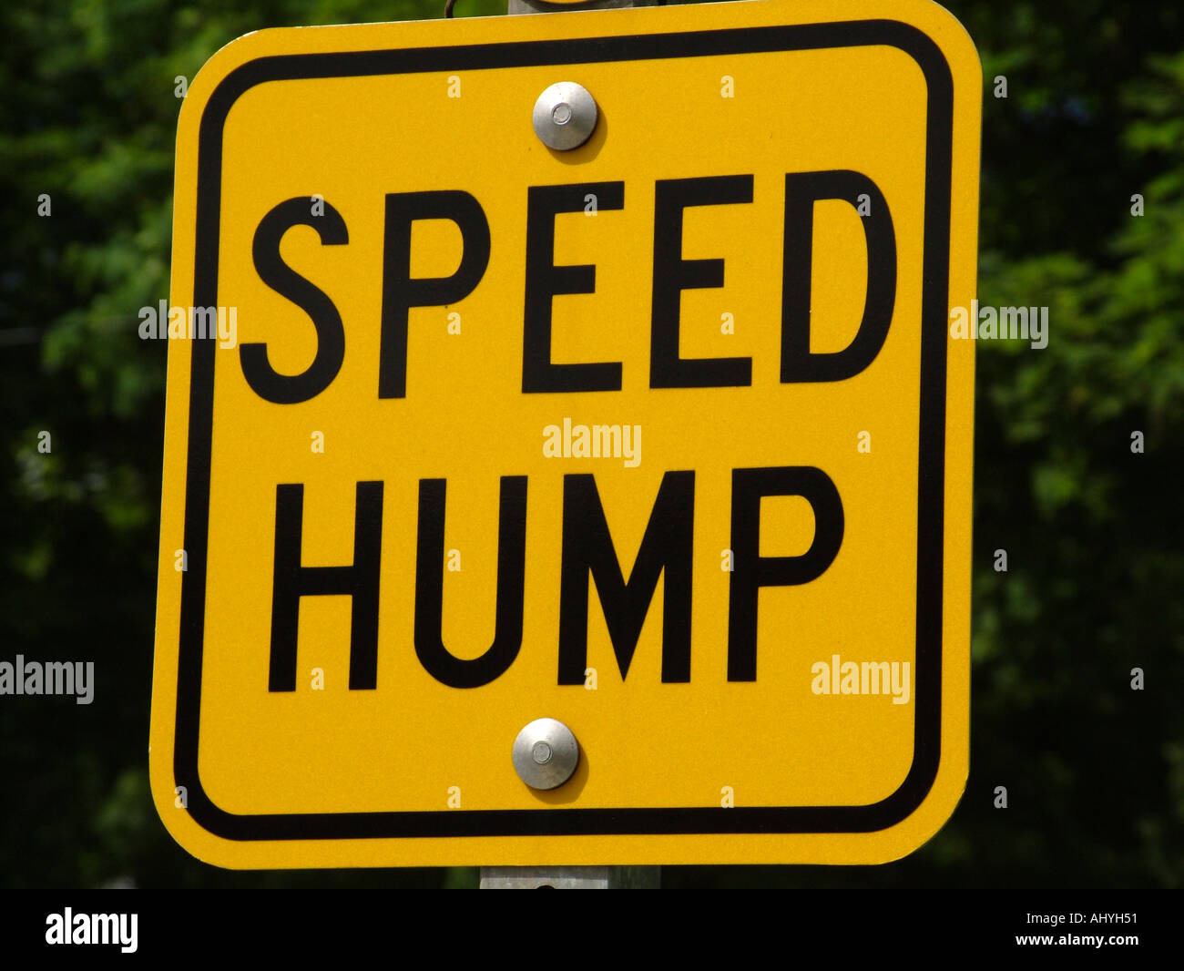 AJD45817, road sign, Speed Hump sign Stock Photo - Alamy