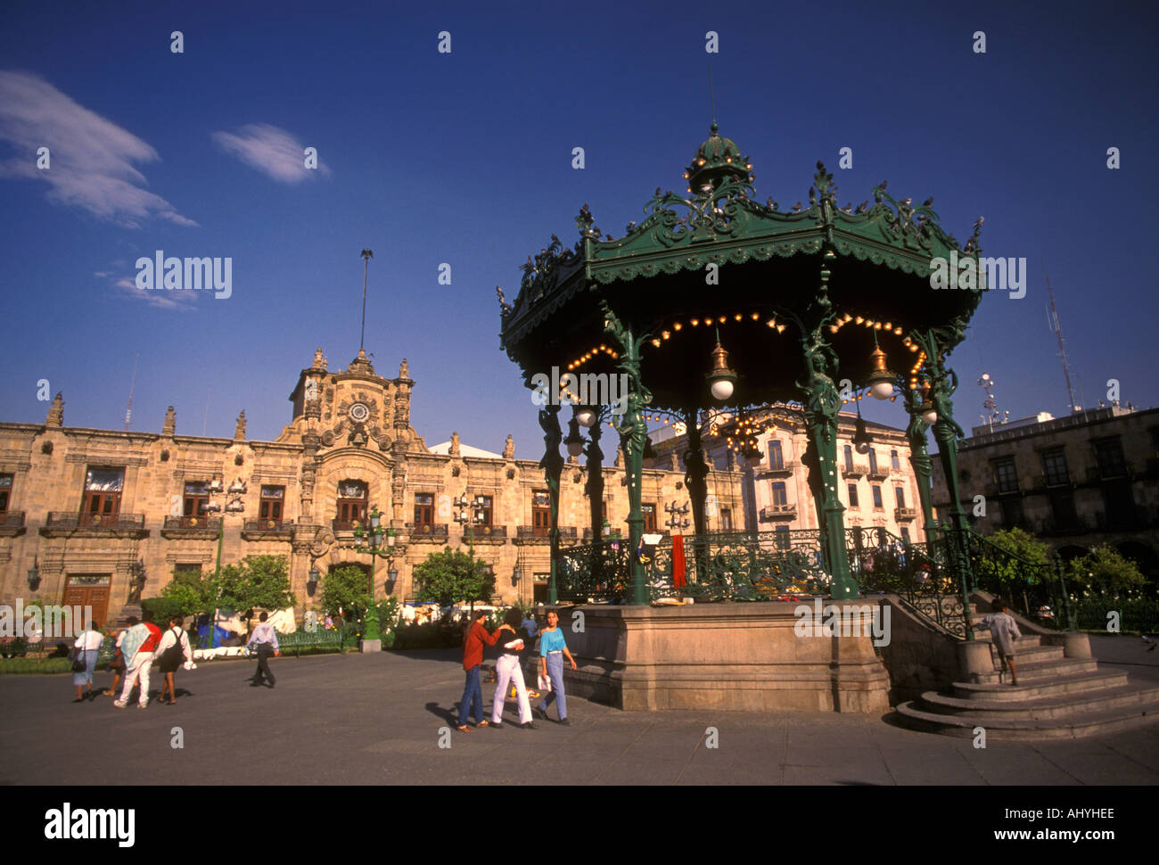 Mexican people, bandstand, Government Palace, Plaza de Armas, city of ...