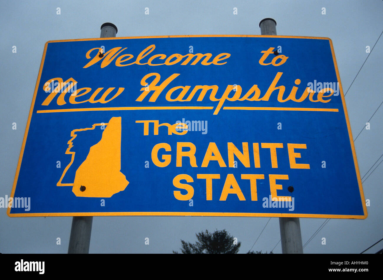 Welcome to New Hampshire Sign Stock Photo - Alamy