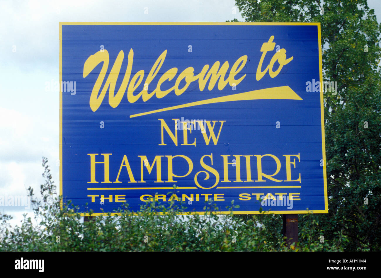 Welcome to New Hampshire Sign Stock Photo - Alamy