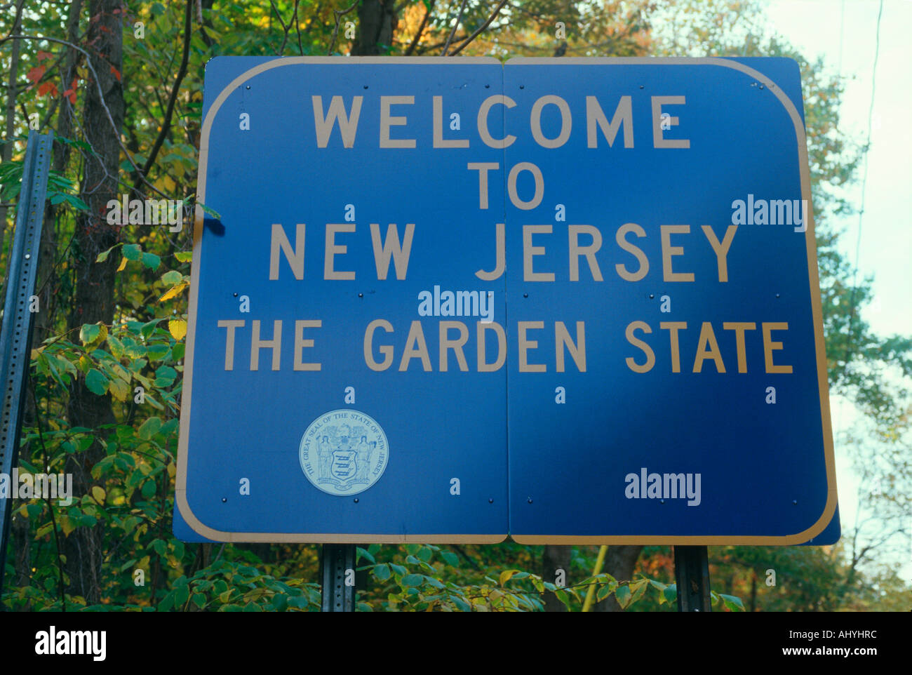 Welcome to New Jersey Sign Stock Photo - Alamy
