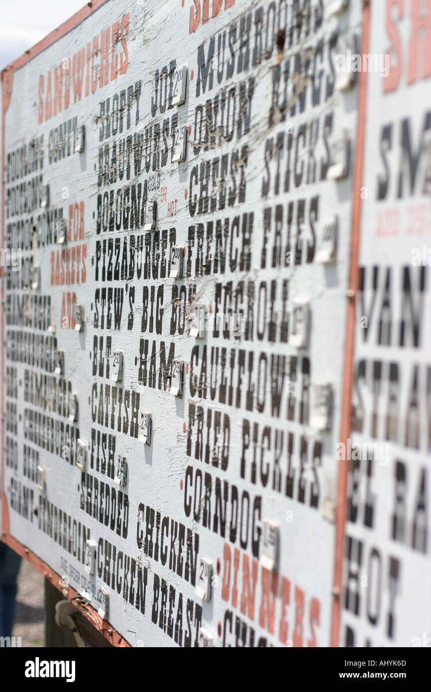 Vintage sign board at a root beer stand Stock Photo - Alamy