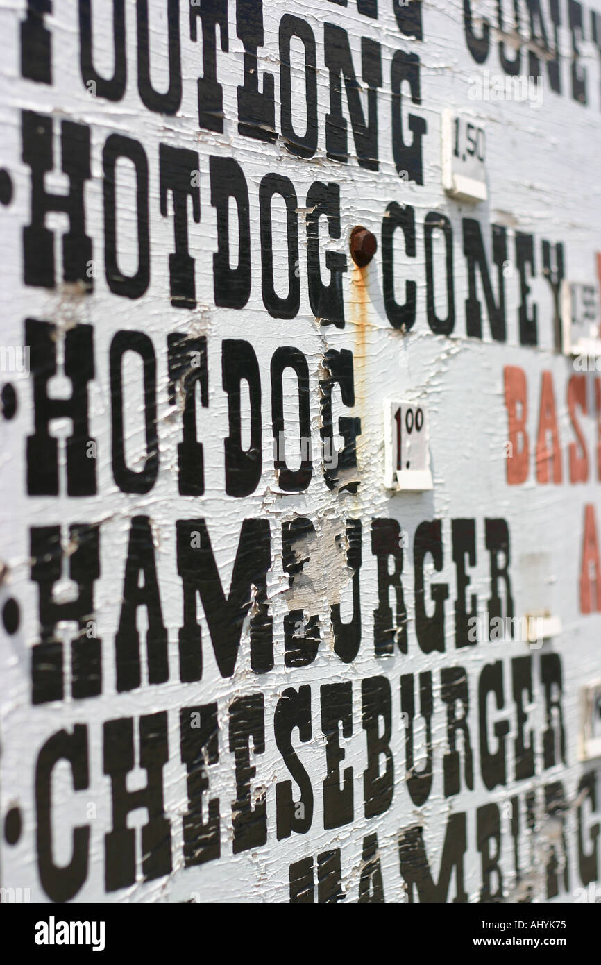 Vintage sign board at a root beer stand Stock Photo - Alamy
