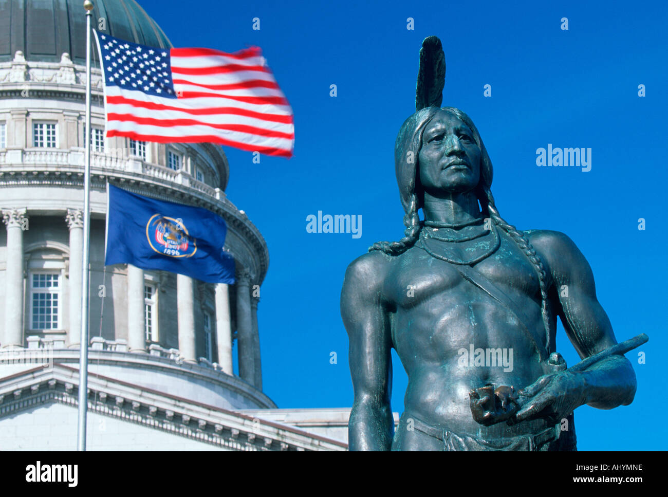 American utah state flags waving hi-res stock photography and images ...