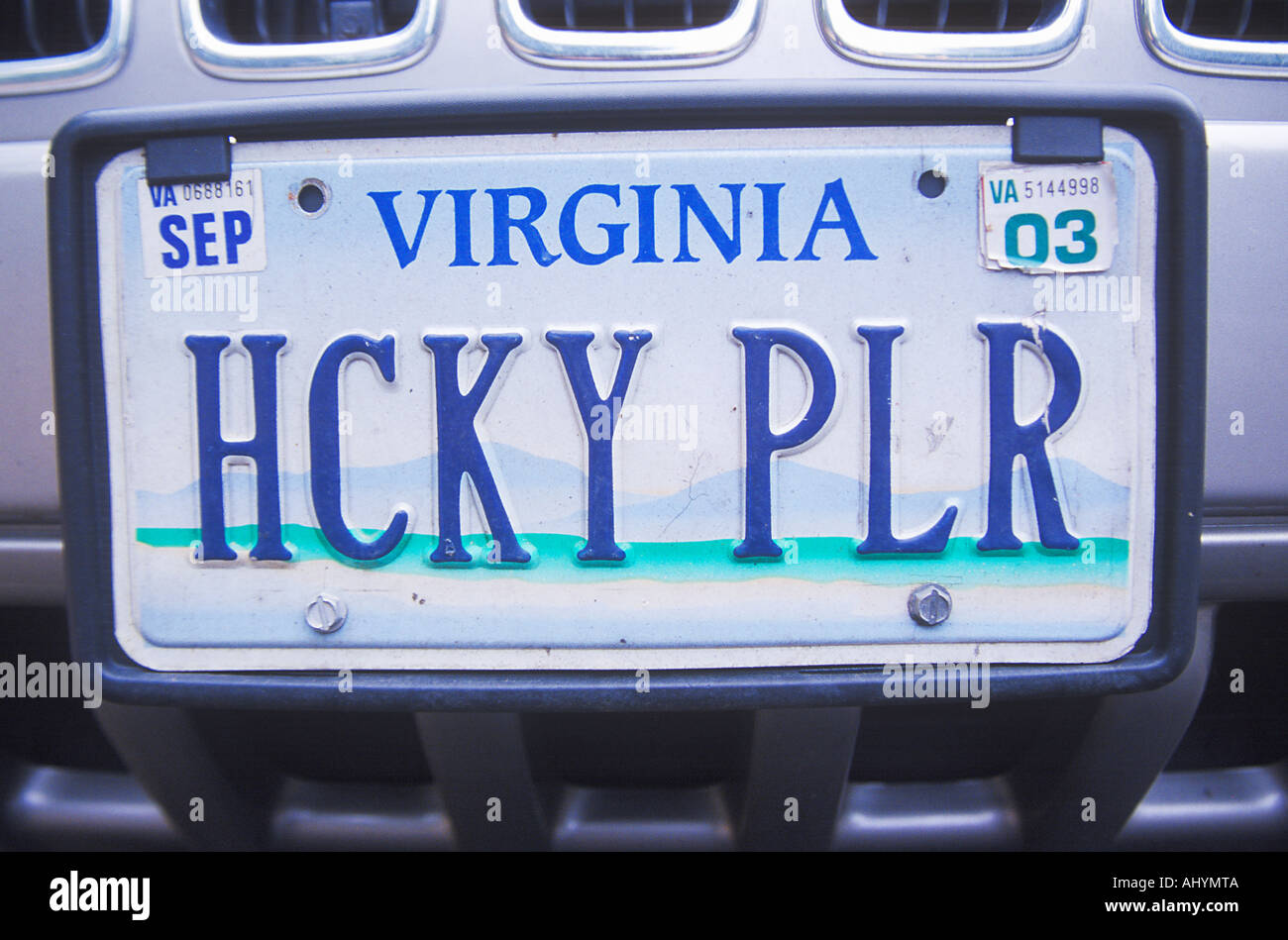 Vanity License Plate Virginia Stock Photo - Alamy