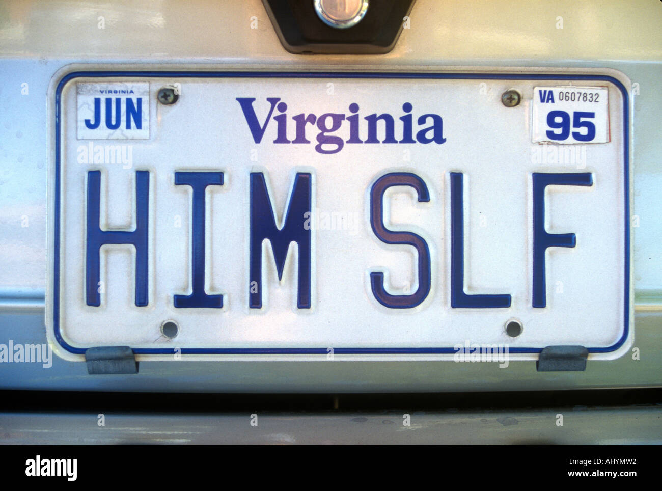 Vanity License Plate Virginia Stock Photo - Alamy