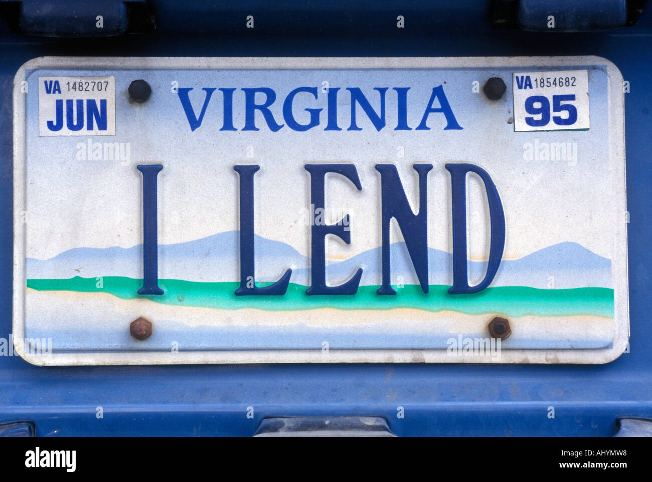 Vanity License Plate Virginia Stock Photo - Alamy