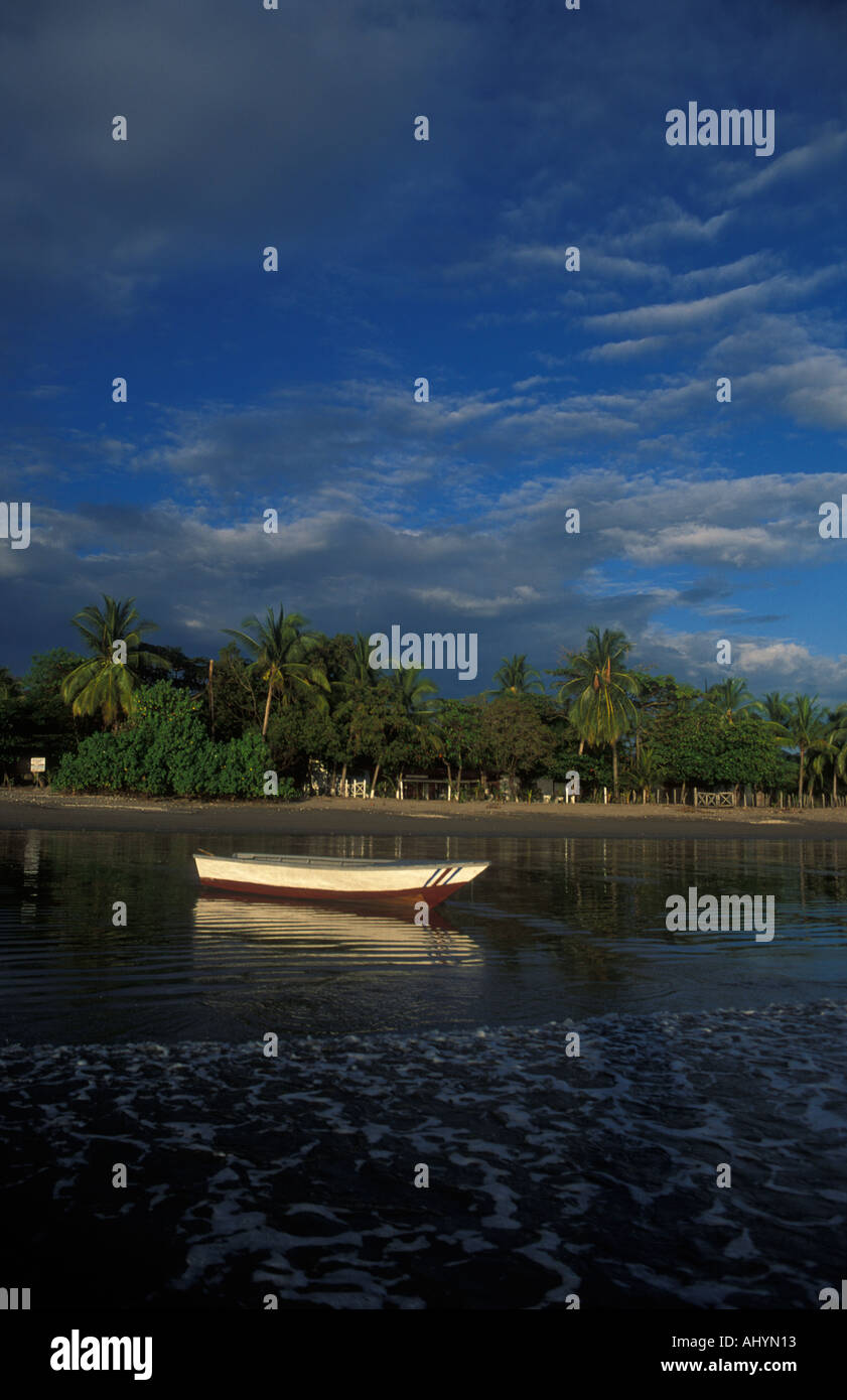 Fishing boat on the beach at Playa Samara Nicoya Penisula Costa Rica ...