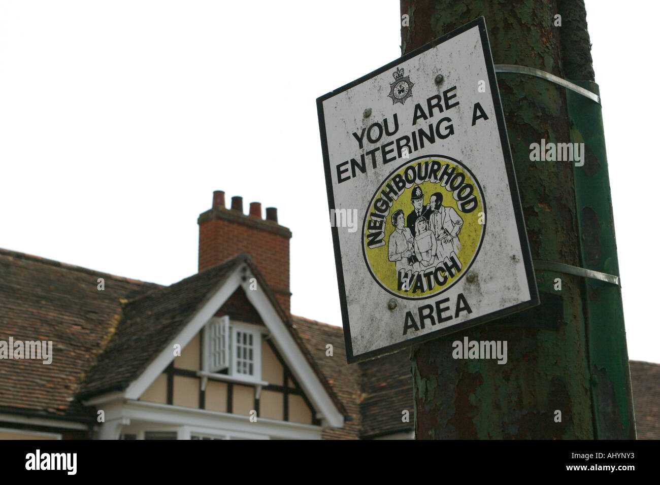 Neighbourhood watch area sign in a residential street, United Kingdom ...