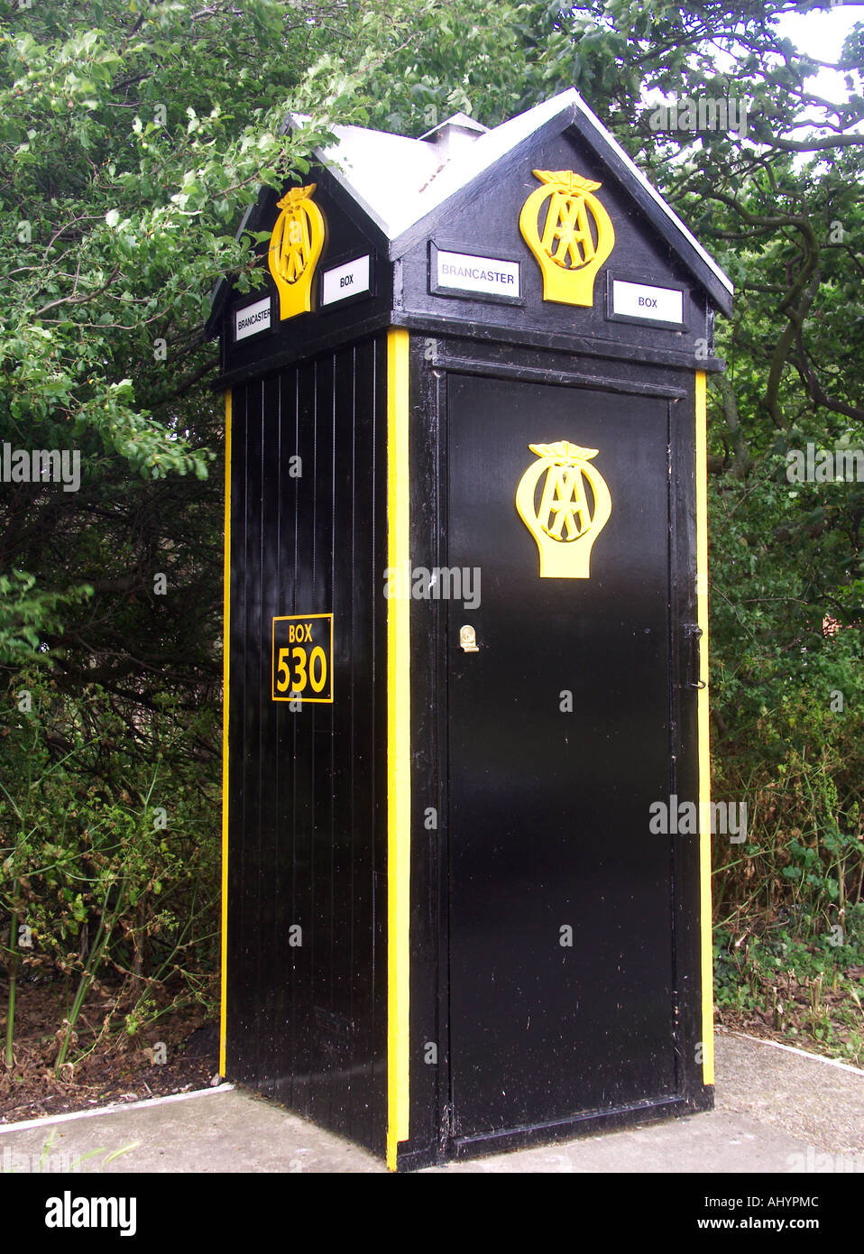 Old fashioned AA phone box Brancaster Staithe, north Norfolk, England ...