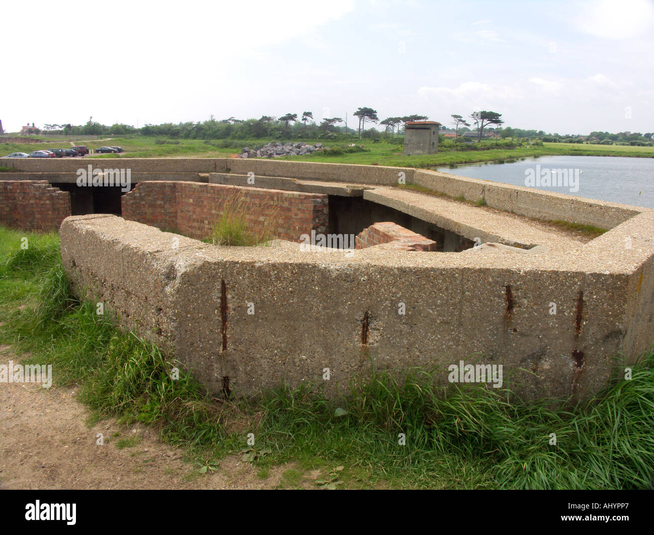 Second world war gun emplacement East Lane, Bawdsey, Suffolk, England ...
