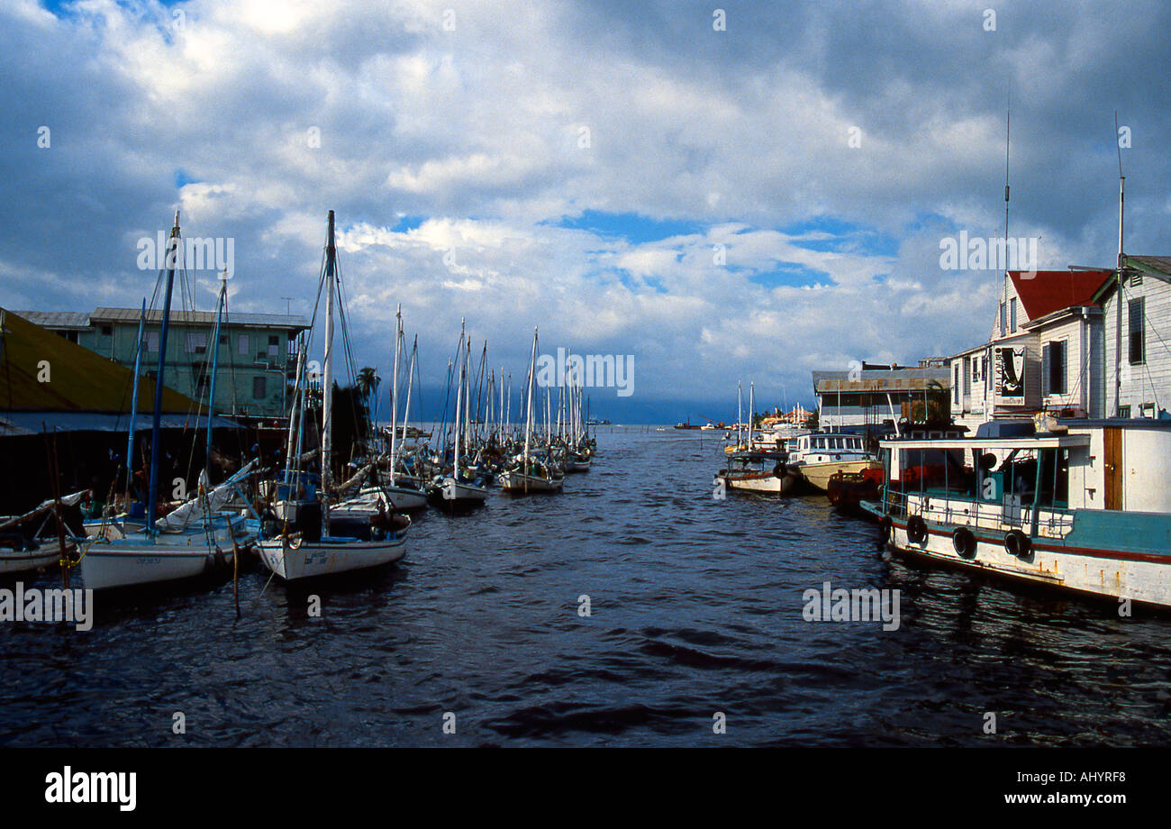 belize city harbour Stock Photo - Alamy