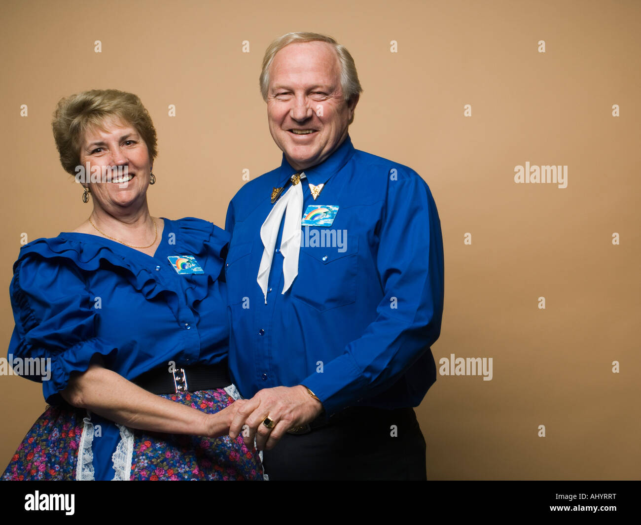 Senior couple in square dancing outfits Stock Photo - Alamy