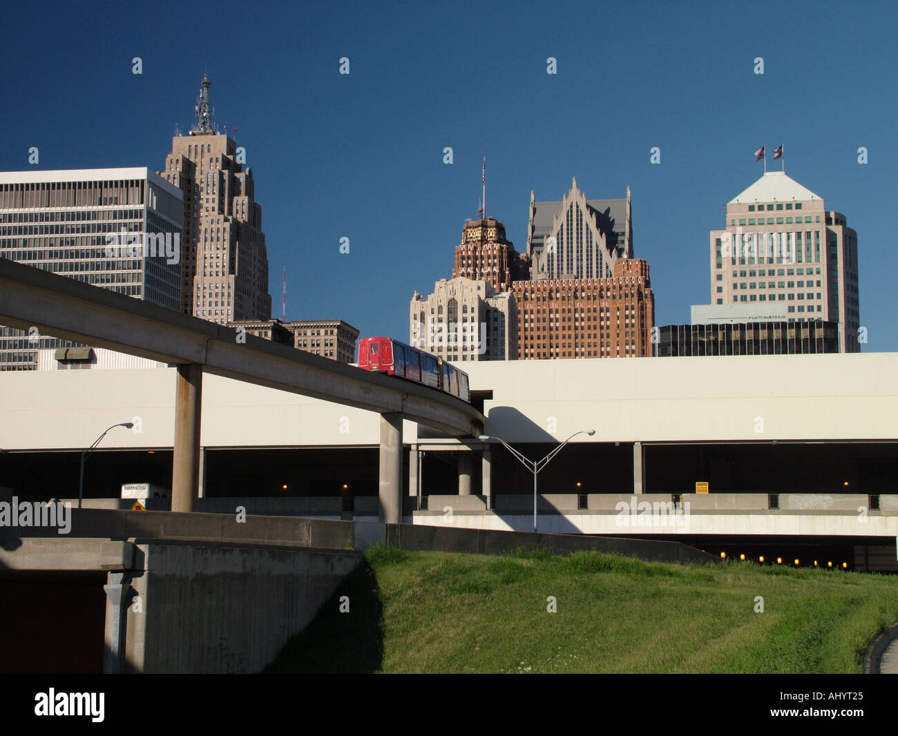 Downtown detroit aerial hi-res stock photography and images - Alamy