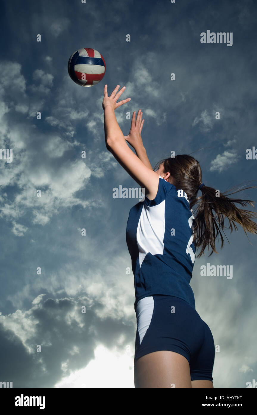 Low angle view of volleyball player Stock Photo - Alamy