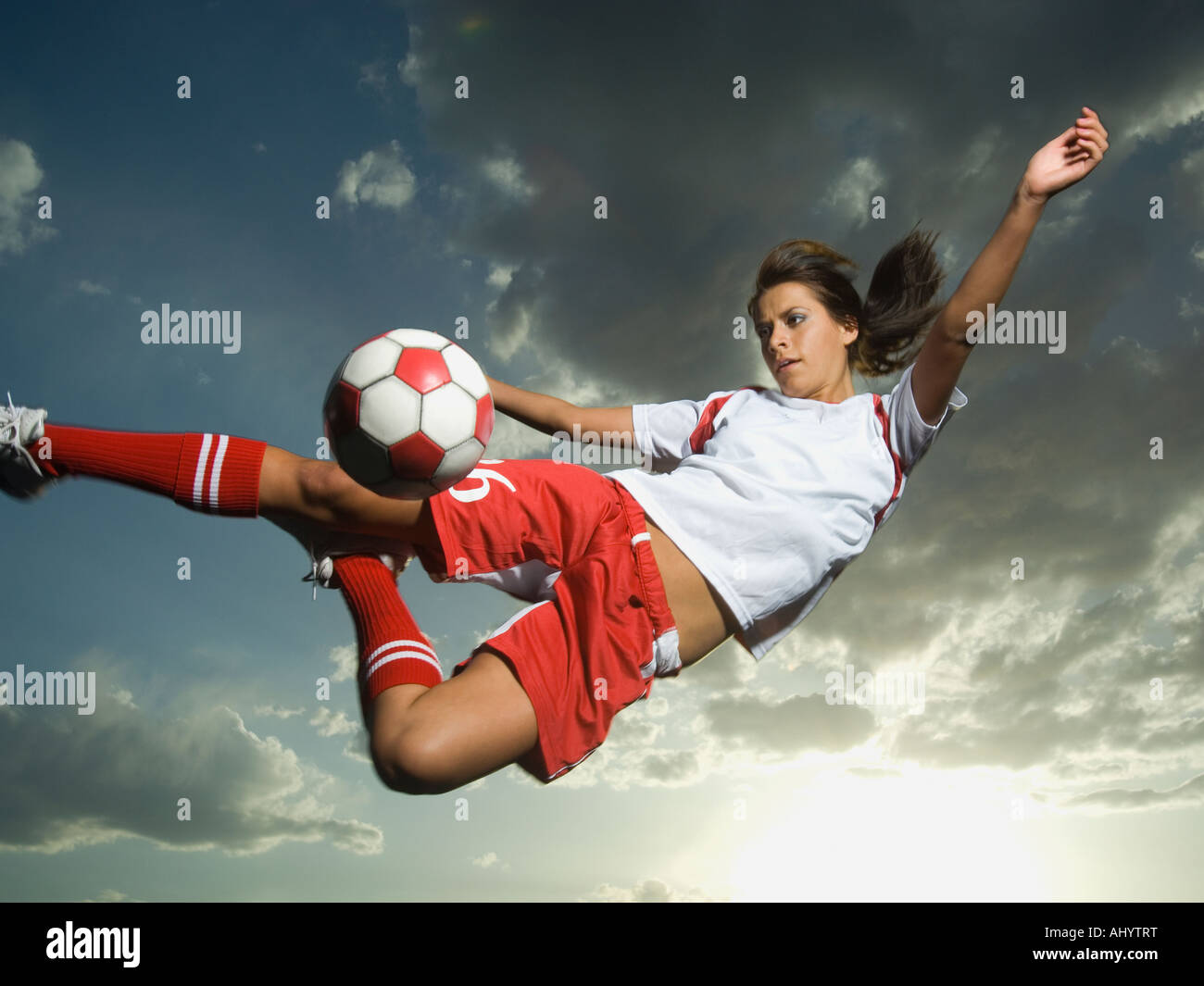 Girls Soccer Kick High Resolution Stock Photography and Images - Alamy