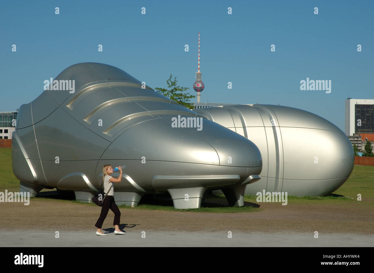 Giant football boot sculpture on display in Berlin Stock Photo - Alamy
