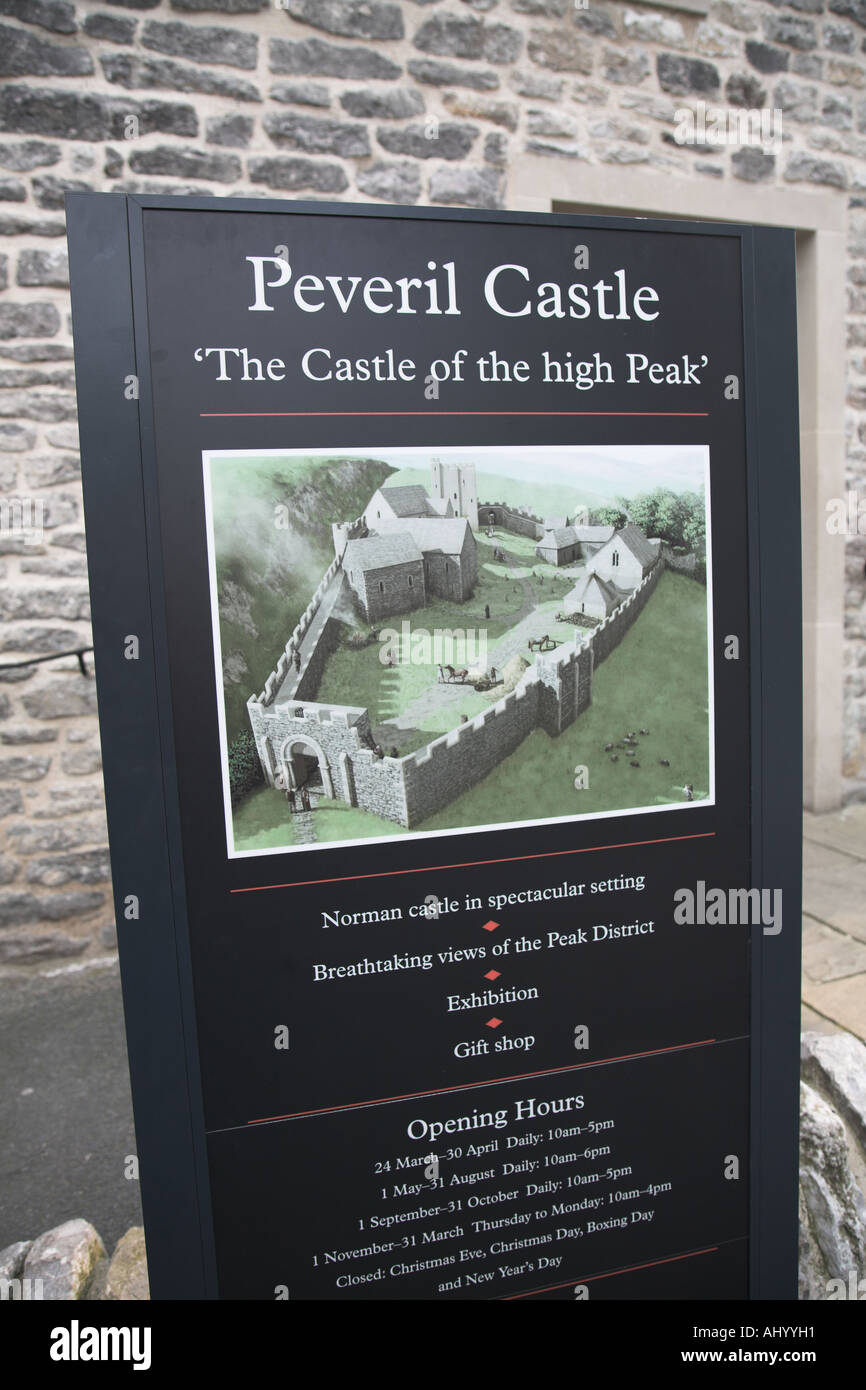 Peveril castle sign hi-res stock photography and images - Alamy