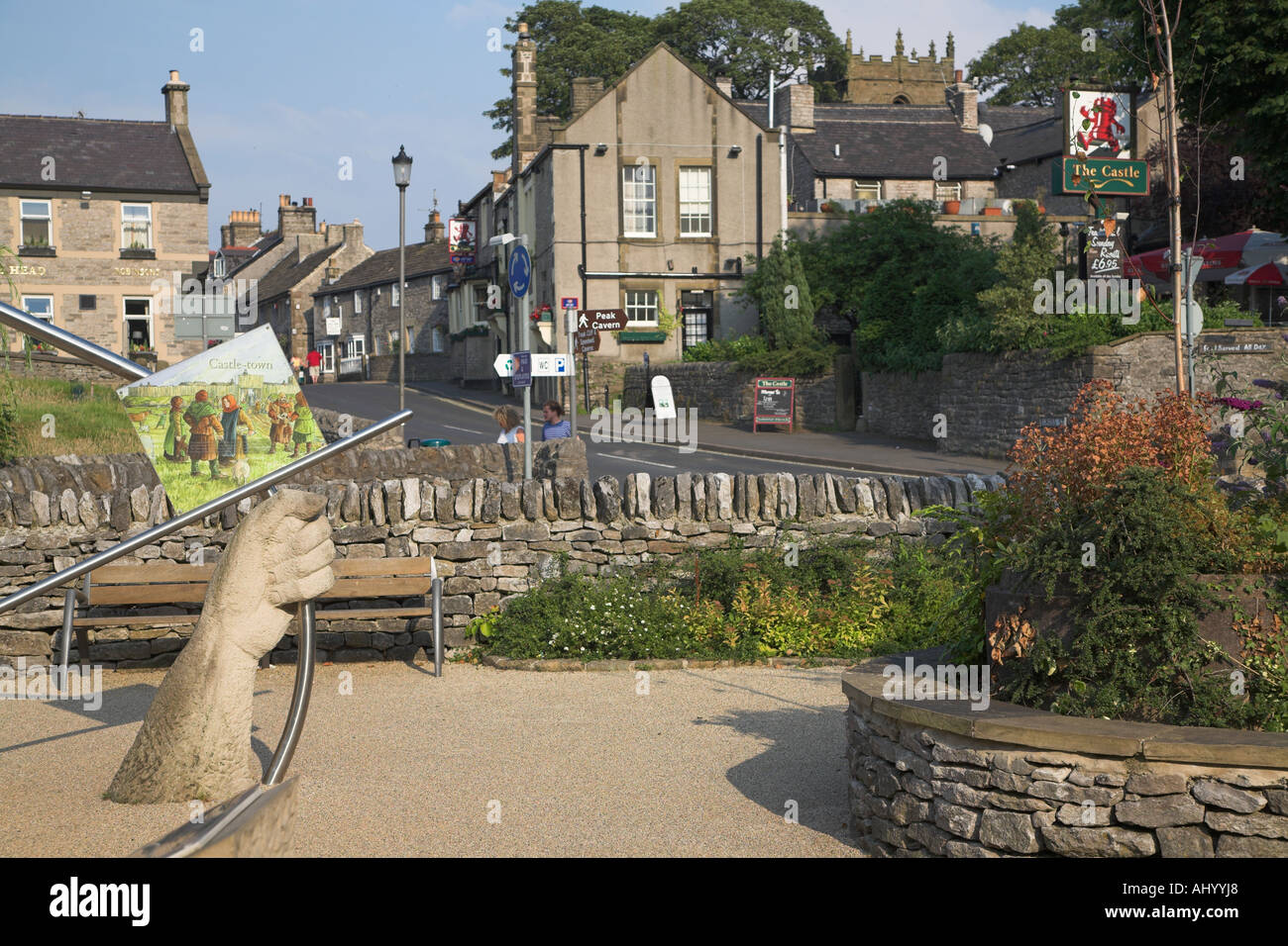 Castleton village Peak District national park Derbyshire England Stock ...