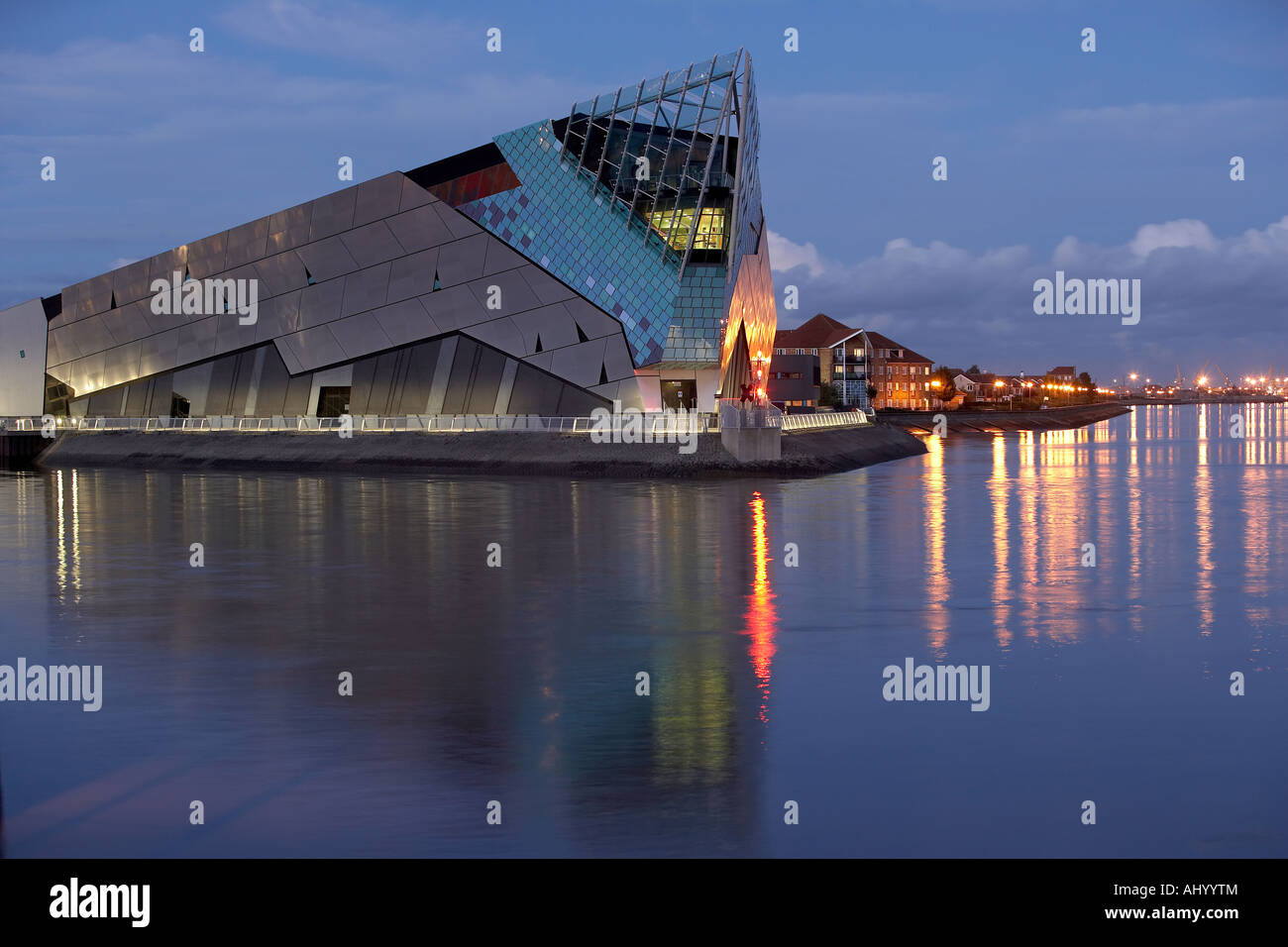 September 2007 The Deep submarium at night Hull East Yorkshire Stock ...