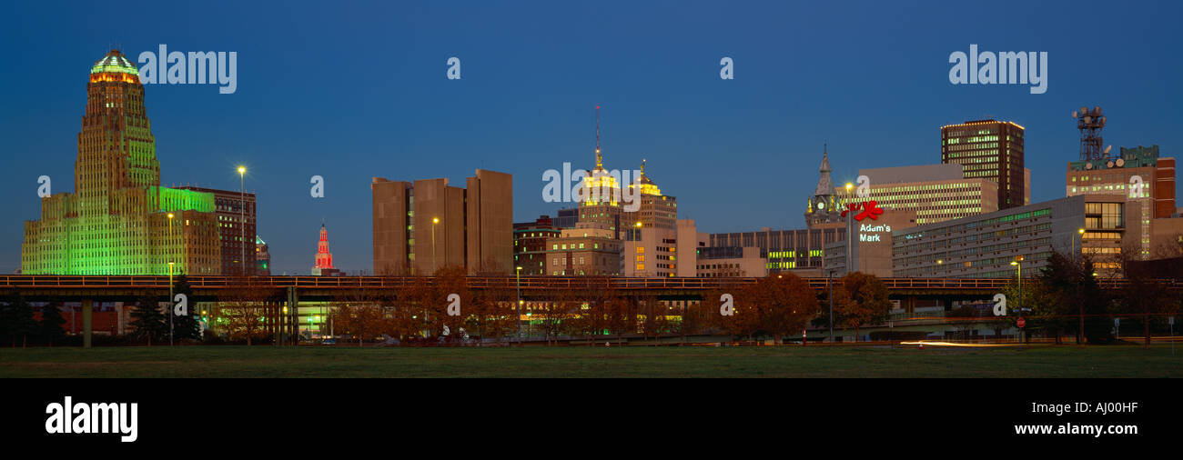 Buffalo Skyline at Dusk New York Stock Photo - Alamy