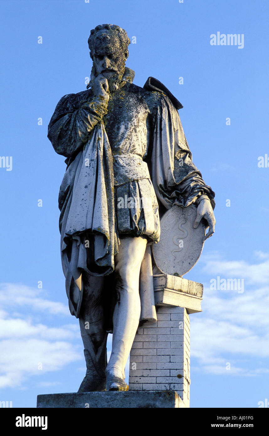 France, Charente Maritime, Saintes town, Bernard Palissy's statue Stock ...