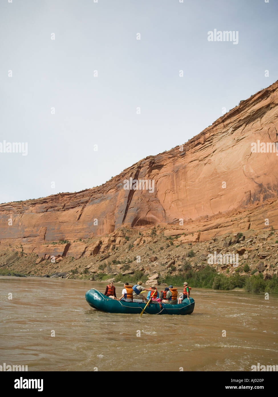 group of people river rafting Stock Photo - Alamy
