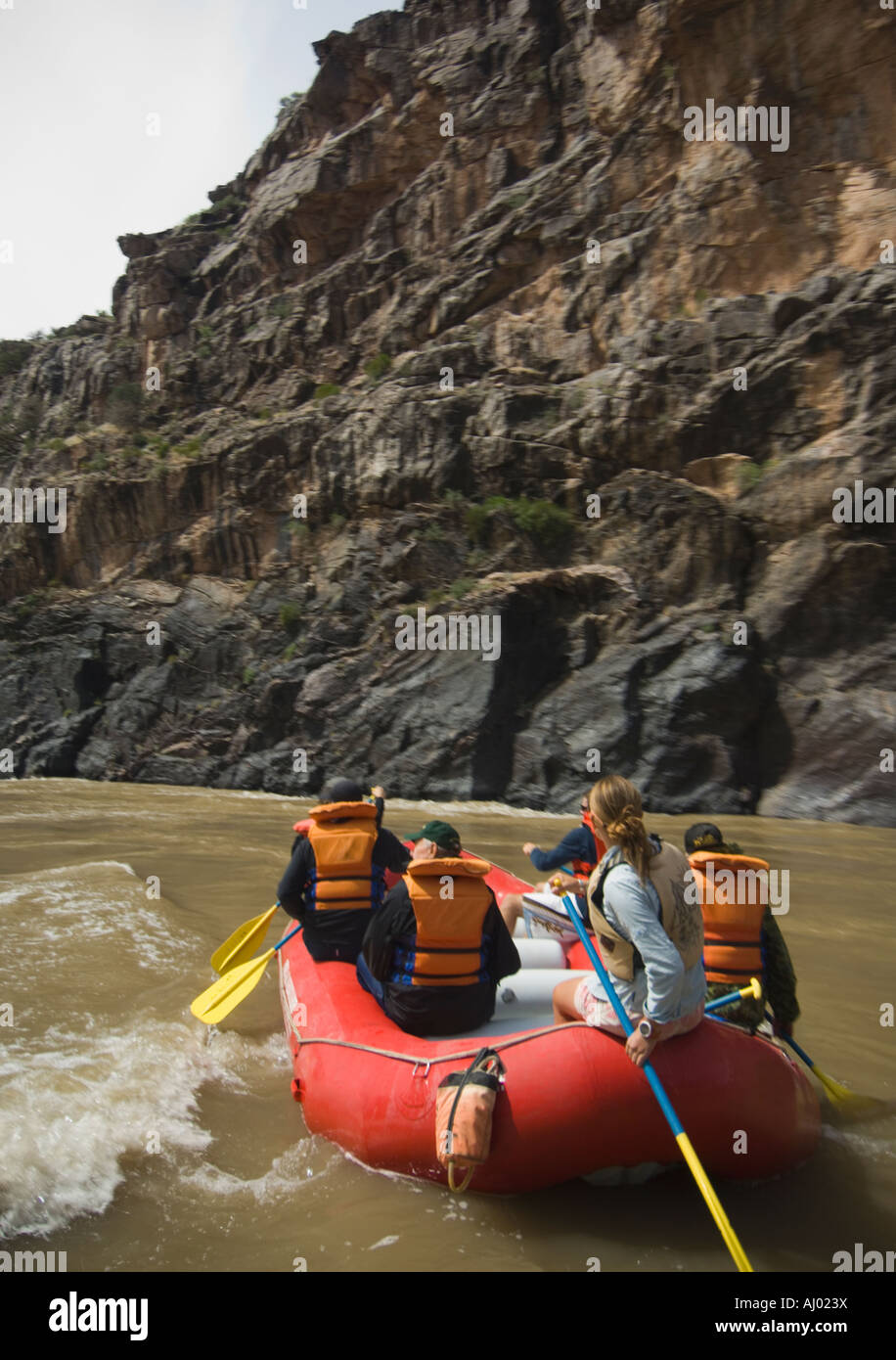 group of people river rafting Stock Photo - Alamy