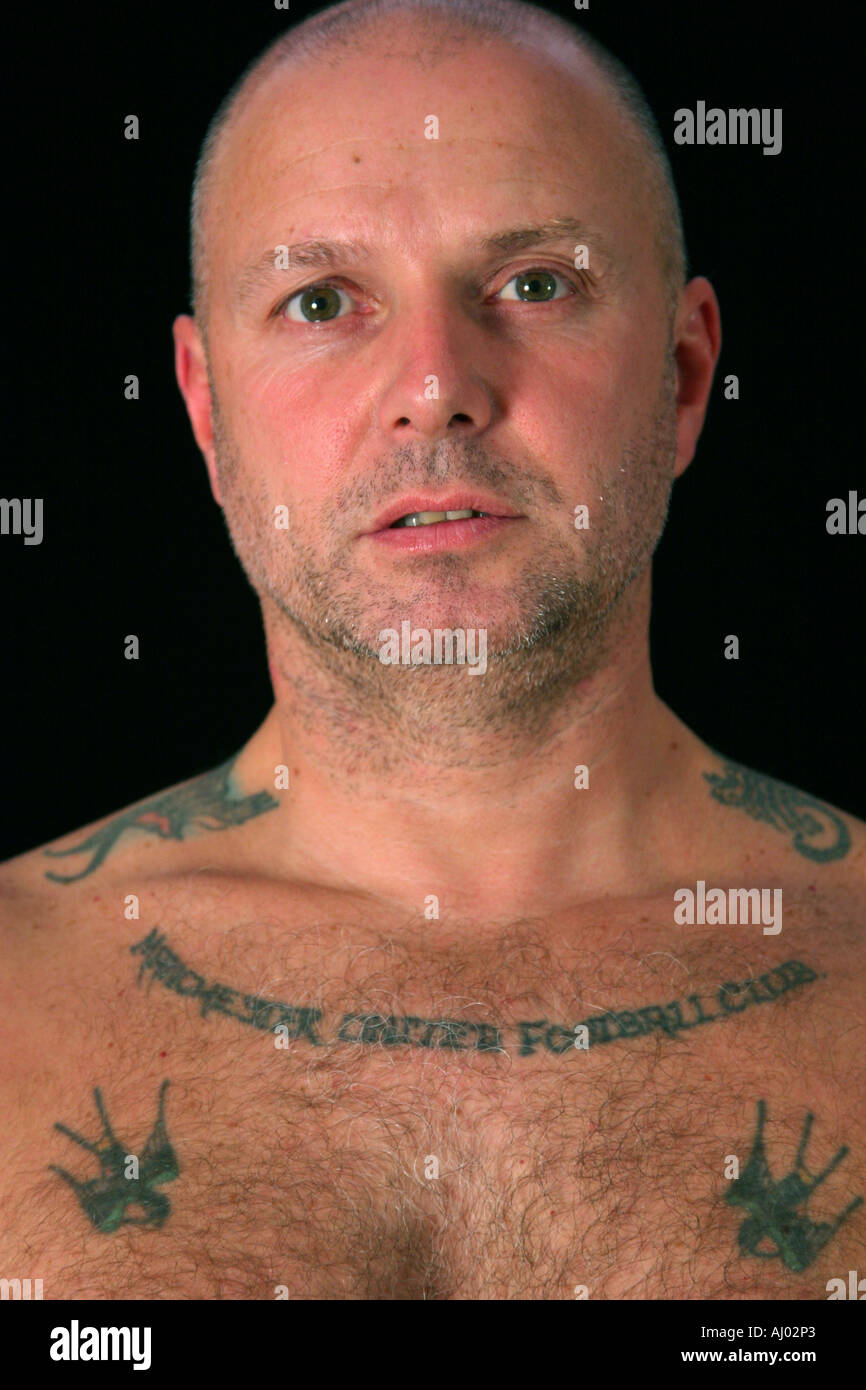 Ex Royal engineer Mark proudly shows off his collection of tattoos ...
