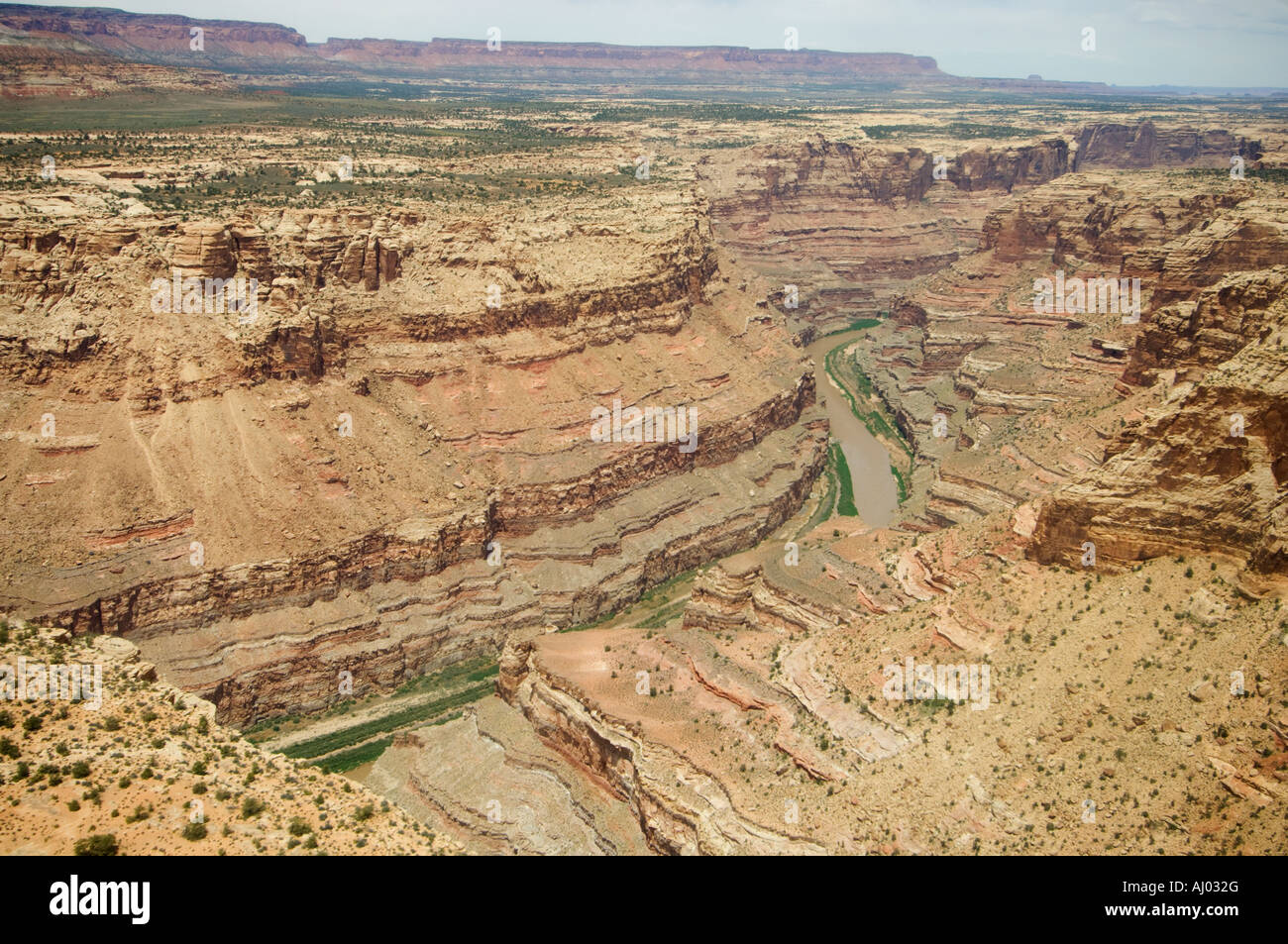 Aerial view of river in canyon, Colorado River, Canyonlands National ...