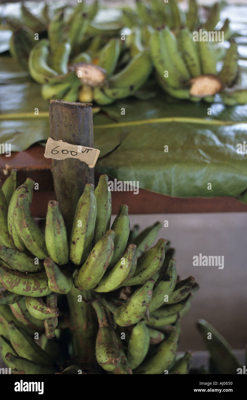 Banana bunches for sale at a market at Port Vila, Efate, Vanuatu Stock ...