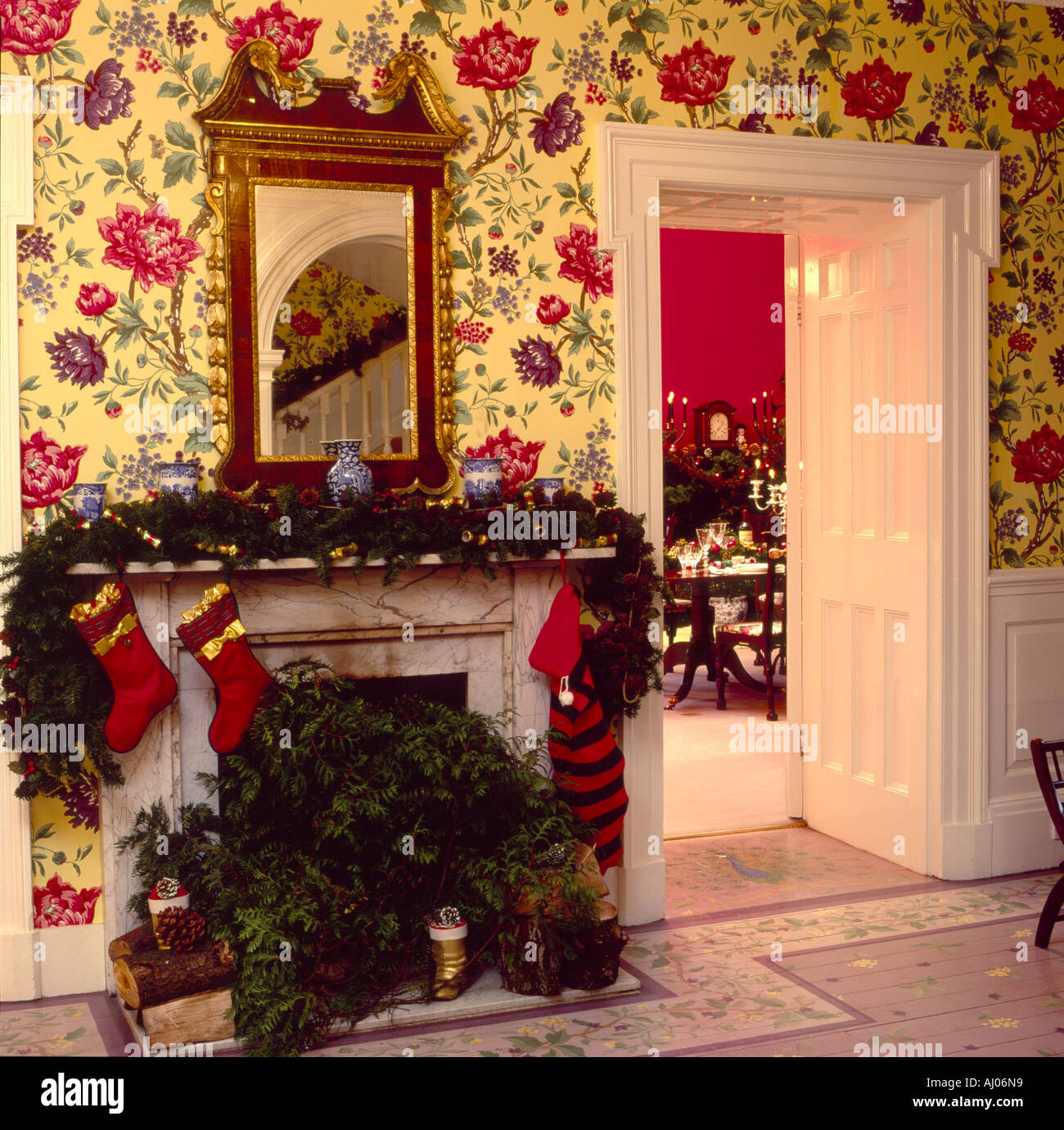Christmas at Rusland Hall a stately home in Cumbria Stock Photo - Alamy