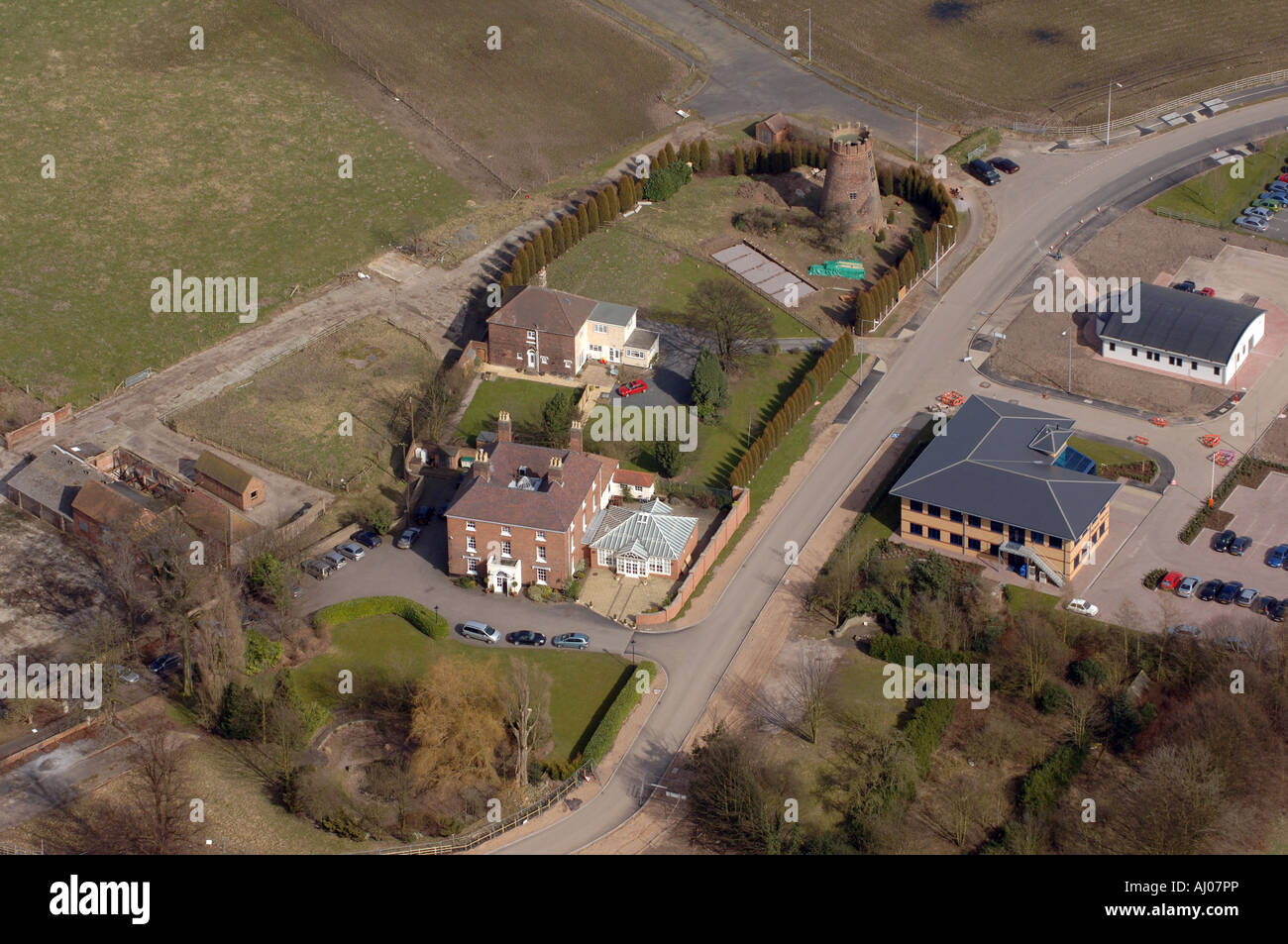 Aerial view of Hadley Park Hotel Telford England Stock Photo - Alamy