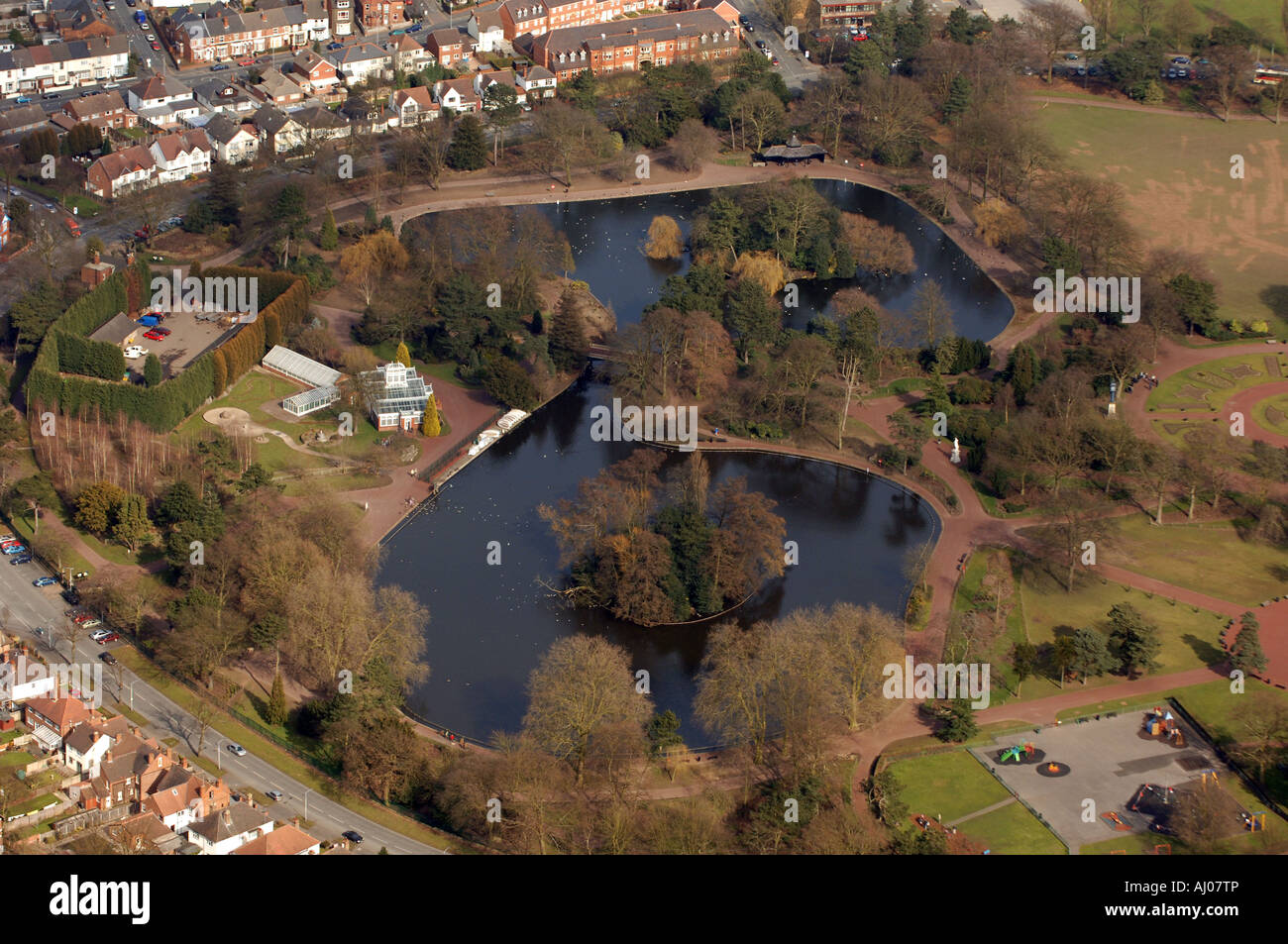 Aerial view of West Park Wolverhampton England Stock Photo - Alamy