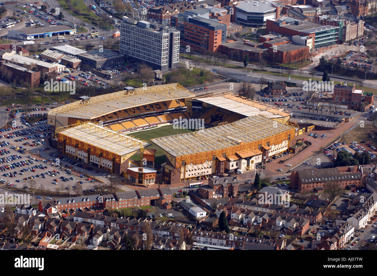 Aerial view of Molineux stadium in Wolverhampton England Stock Photo ...