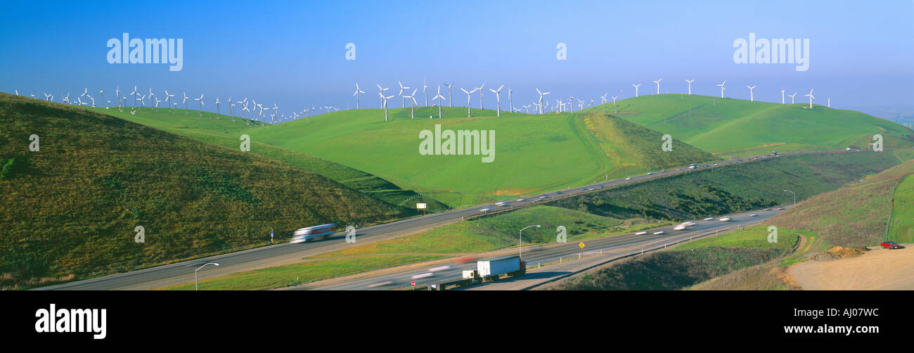 Wind energy windmills along Route 580 Altamont California Stock Photo ...