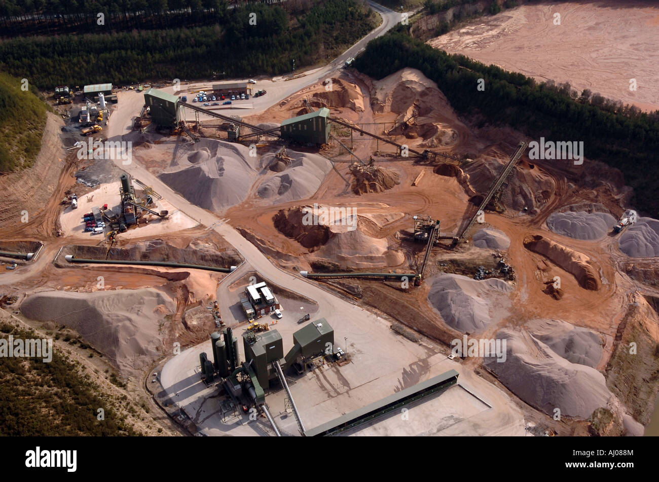 Aerial view of Quarry on Cannock Chase Staffordshire England Stock ...