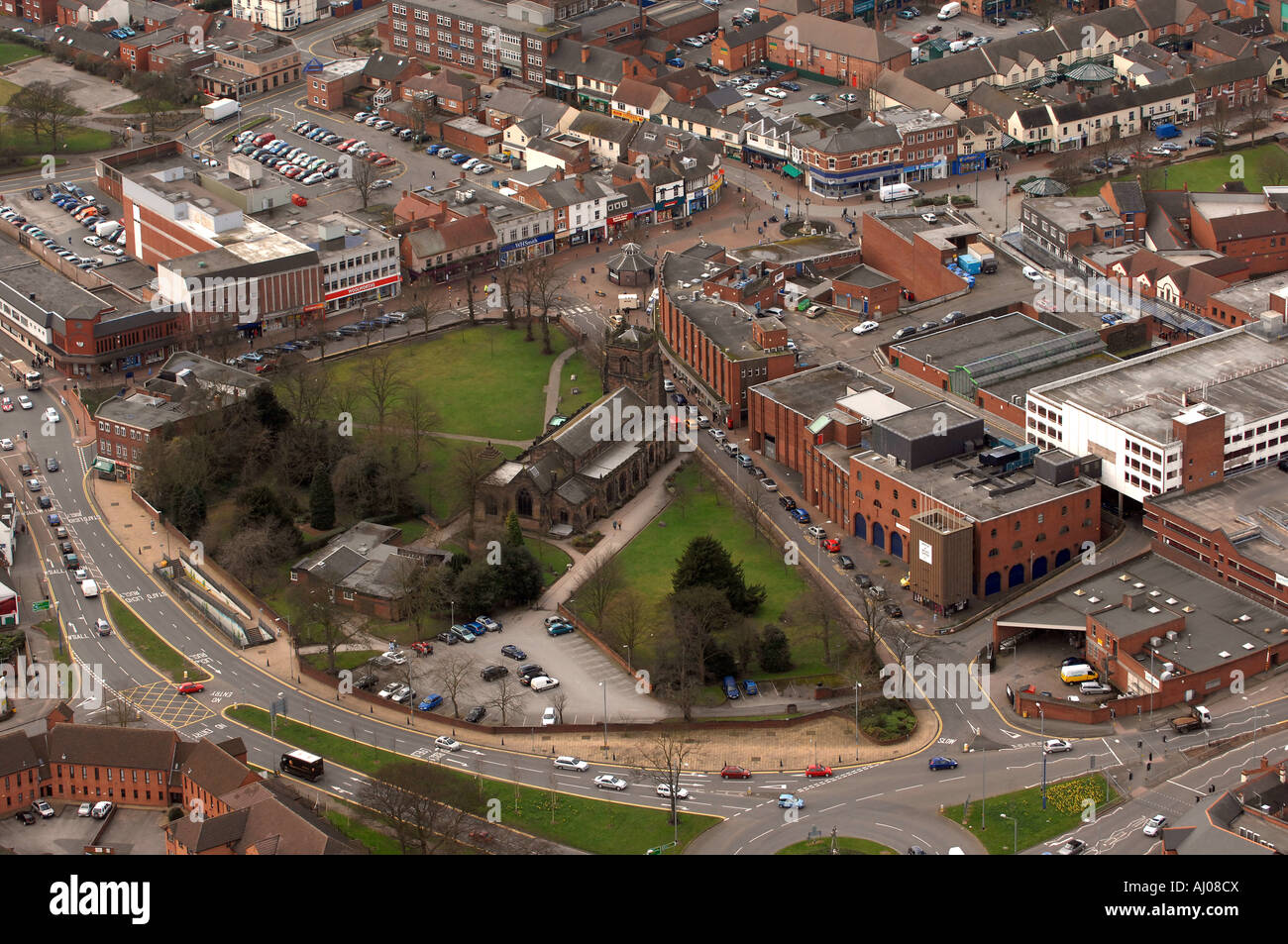 Aerial view of Cannock in Stafforshire Stock Photo - Alamy
