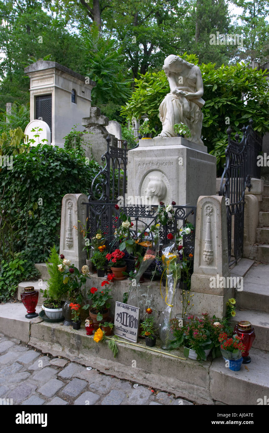 Grave of Frederic Chopin at Pere Lachaise Cemetery Paris France Stock ...