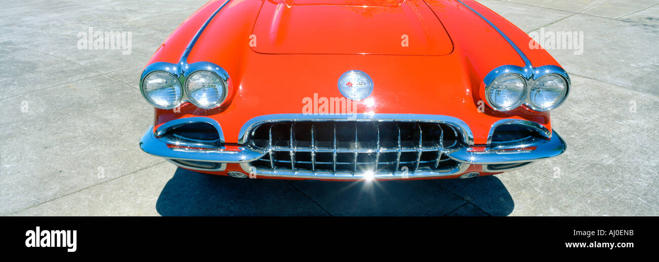 Restored red 1959 Corvette front close up Portland Oregon Stock Photo ...
