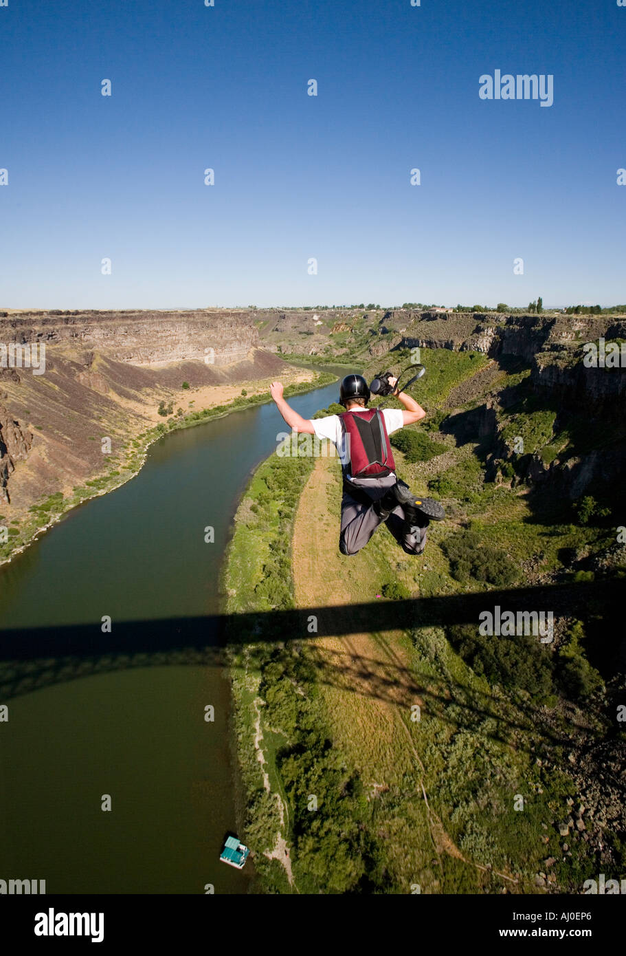 Base Jumper leaps from the Perrine Bridge in Twin Falls Idaho one of ...