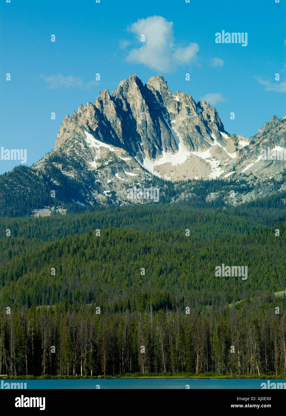 Mt Heyburn at 10229 ft in the Sawtooth Mountain Range taken from Little ...